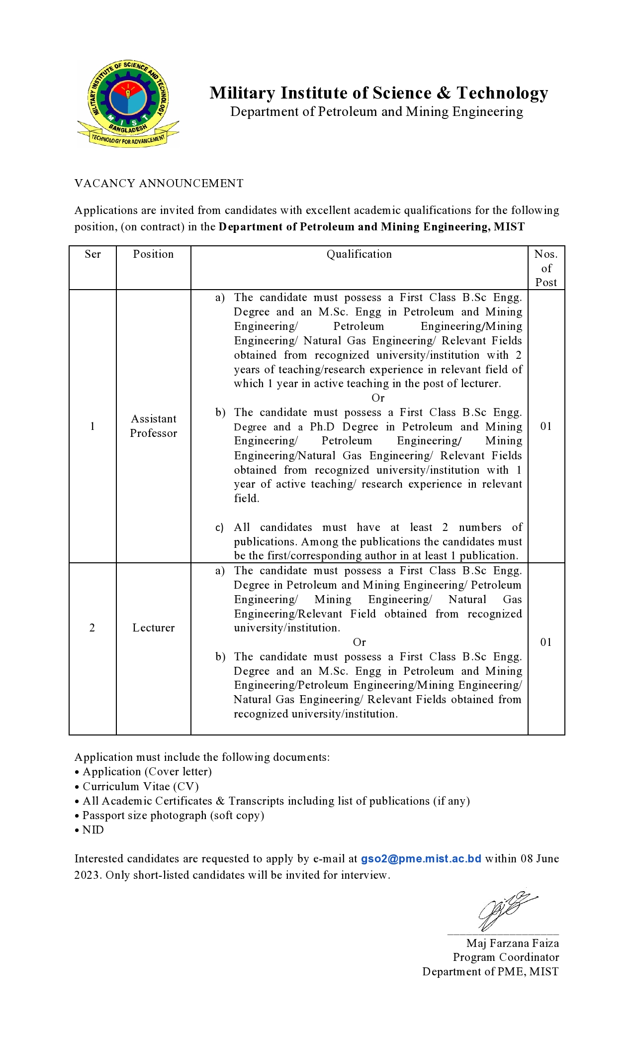 Military Institute of Science and Technology (MIST)